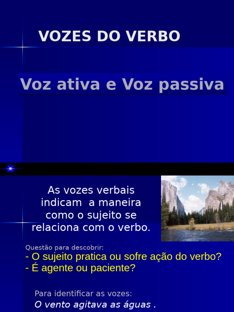 Vozes Do Verbo - Voz Ativa e Voz Passiva | PDF | Tipología Lingüística | Mecánica del lenguaje