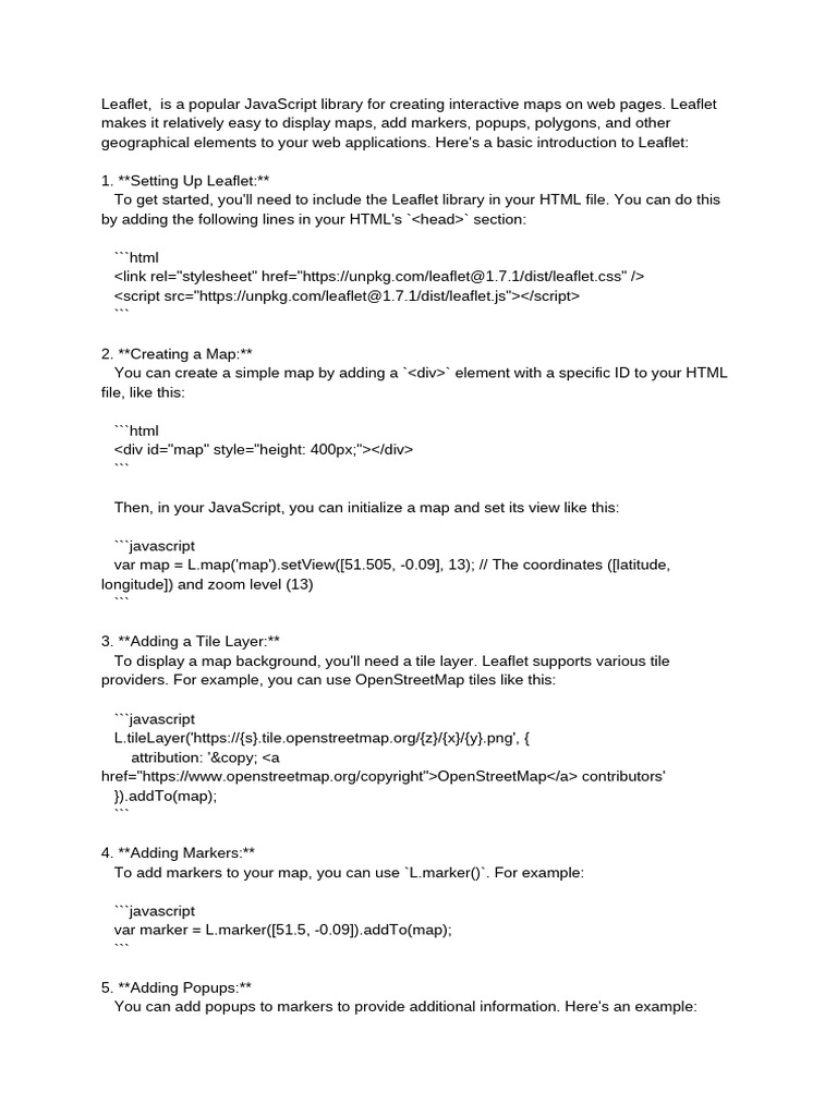 Intro To Leaflet | PDF