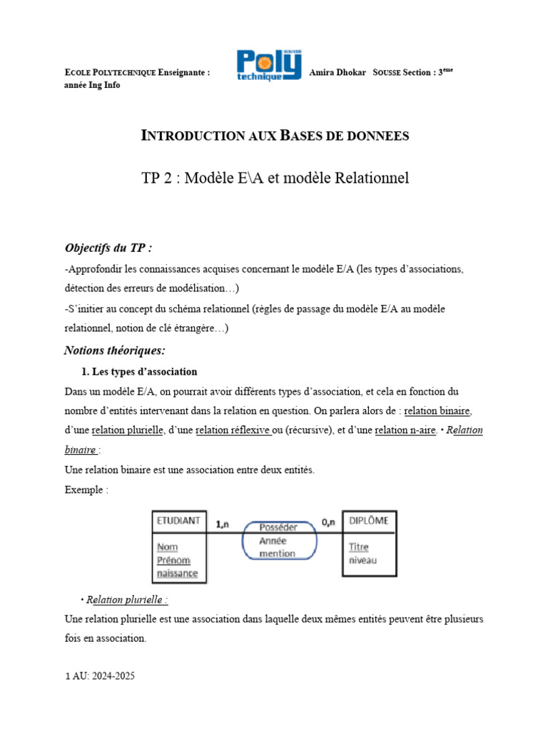 TP 2 Base polytech (1) | PDF