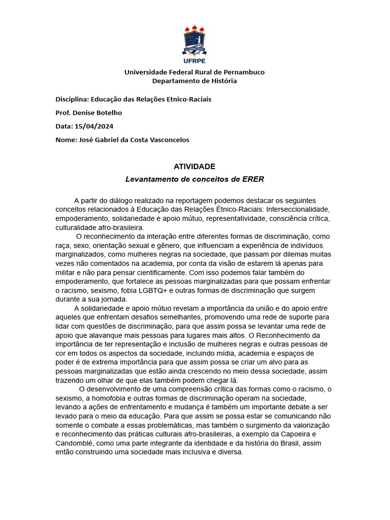 Atividade ERER | PDF