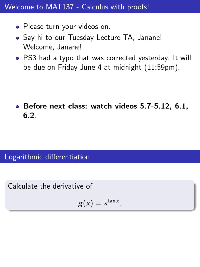 MAT137 Summer 2021 LEC9 | PDF