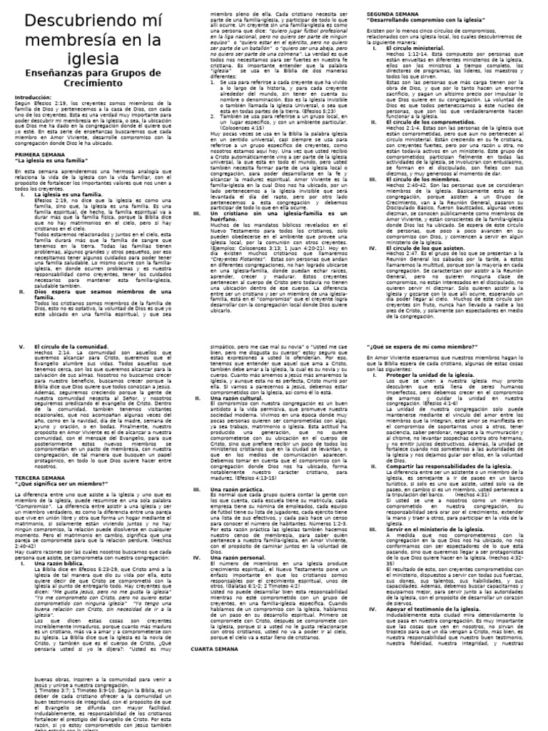 Descubriendo Mi Membresía en La Iglesia | PDF