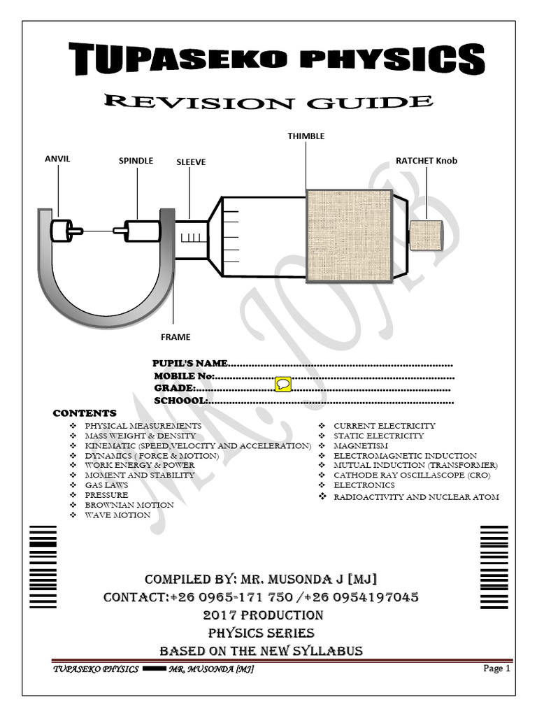 Physics Topic by Topic Revision Guide | PDF