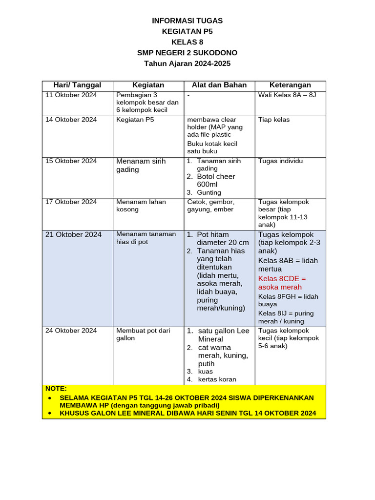 INFORMASI TUGAS | PDF