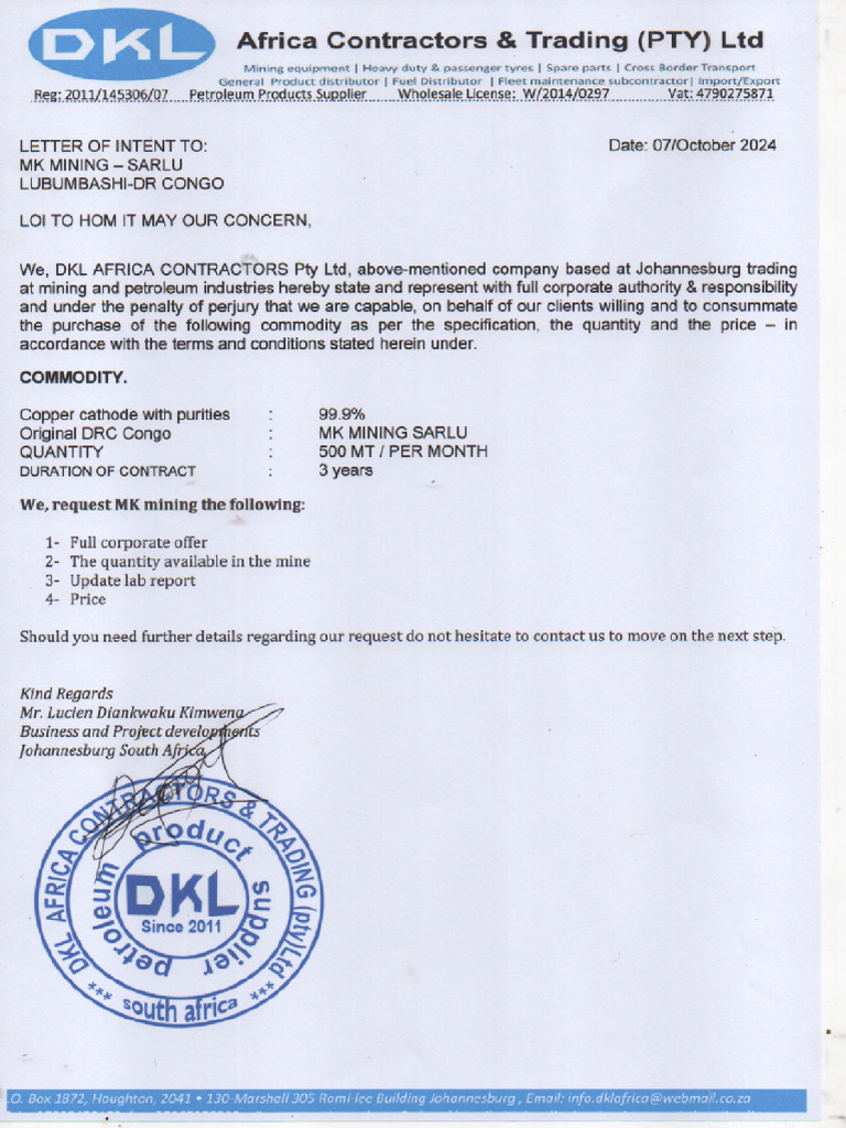 Loi To MK Mining | PDF
