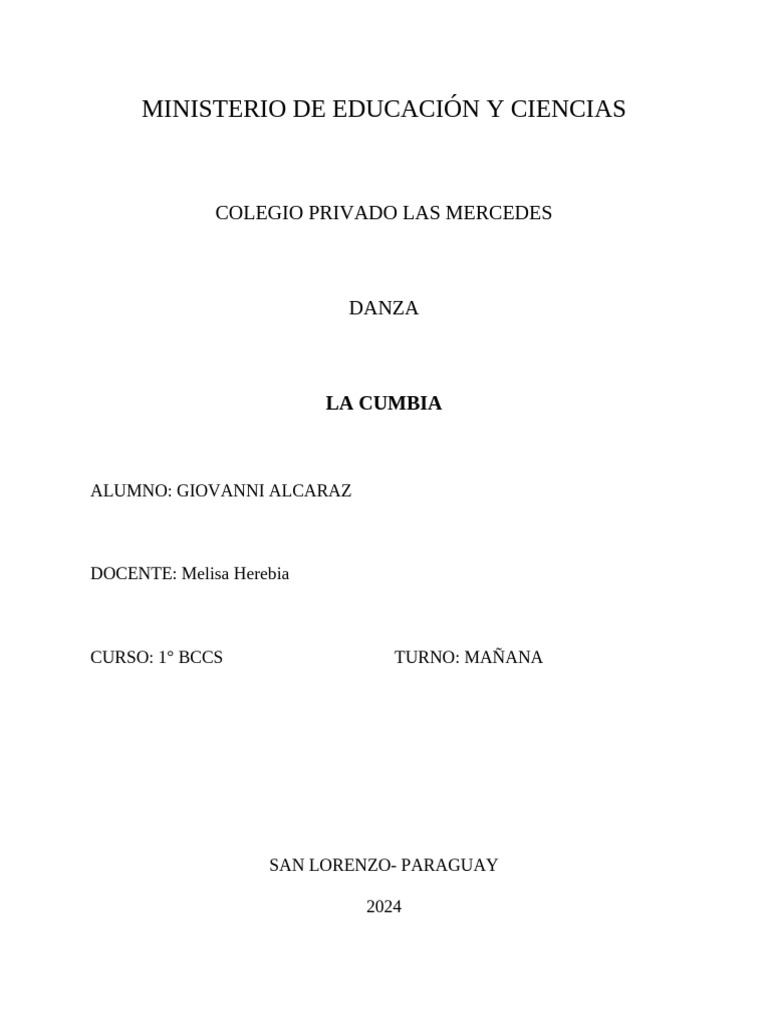 La Cumbia WORD | PDF