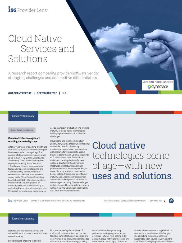 2022 ISG Provider Lens Container Tracking Cloud Native US Observability | PDF
