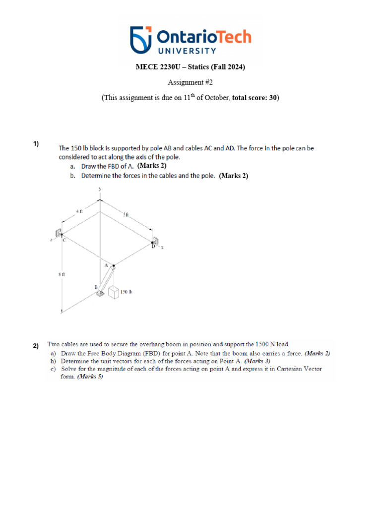 MECE 2230U-Assignment 2 | PDF | Teaching Methods & Materials