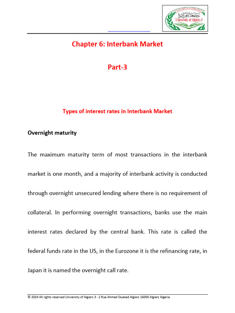 Chapter 6- Interbank Market - Part-3 | PDF