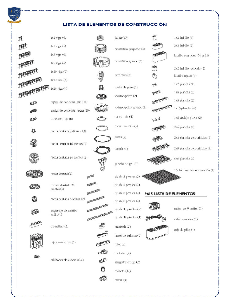 Lista de Elementos de Construcción Dacta | PDF