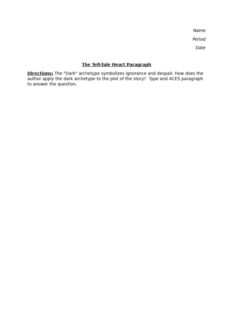 The Tell-Tale Heart Paragraph | PDF