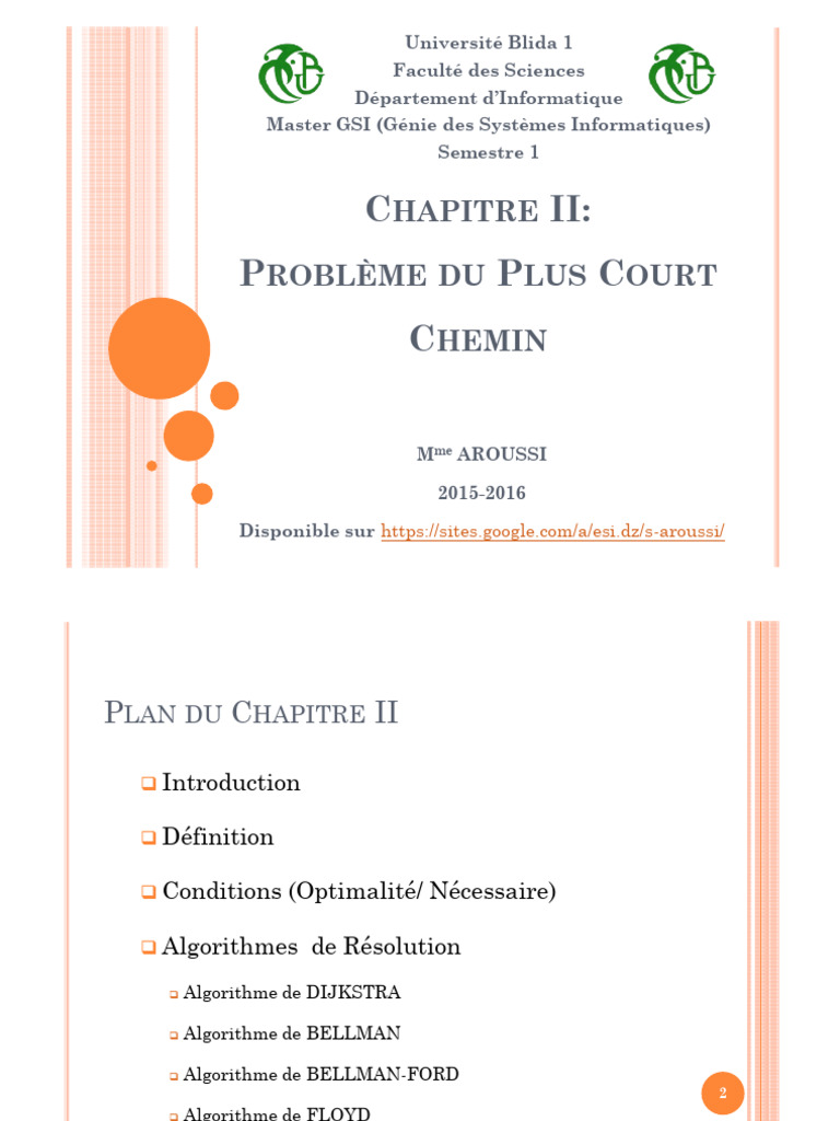 Chapitre 2 Problème de Plus Court Chemin | PDF