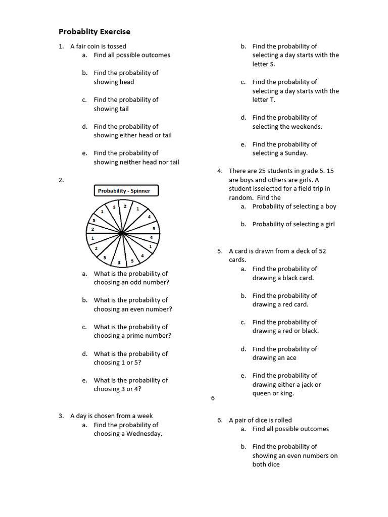 Exercise Probability | PDF