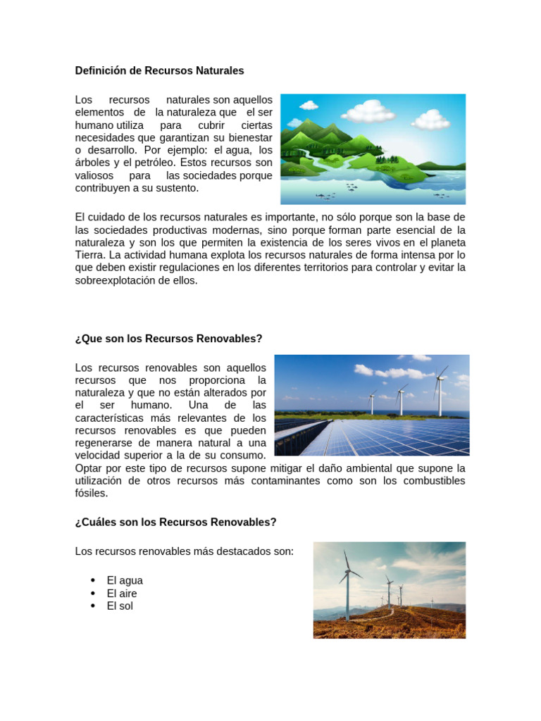 Definición de Recursos Naturales | PDF