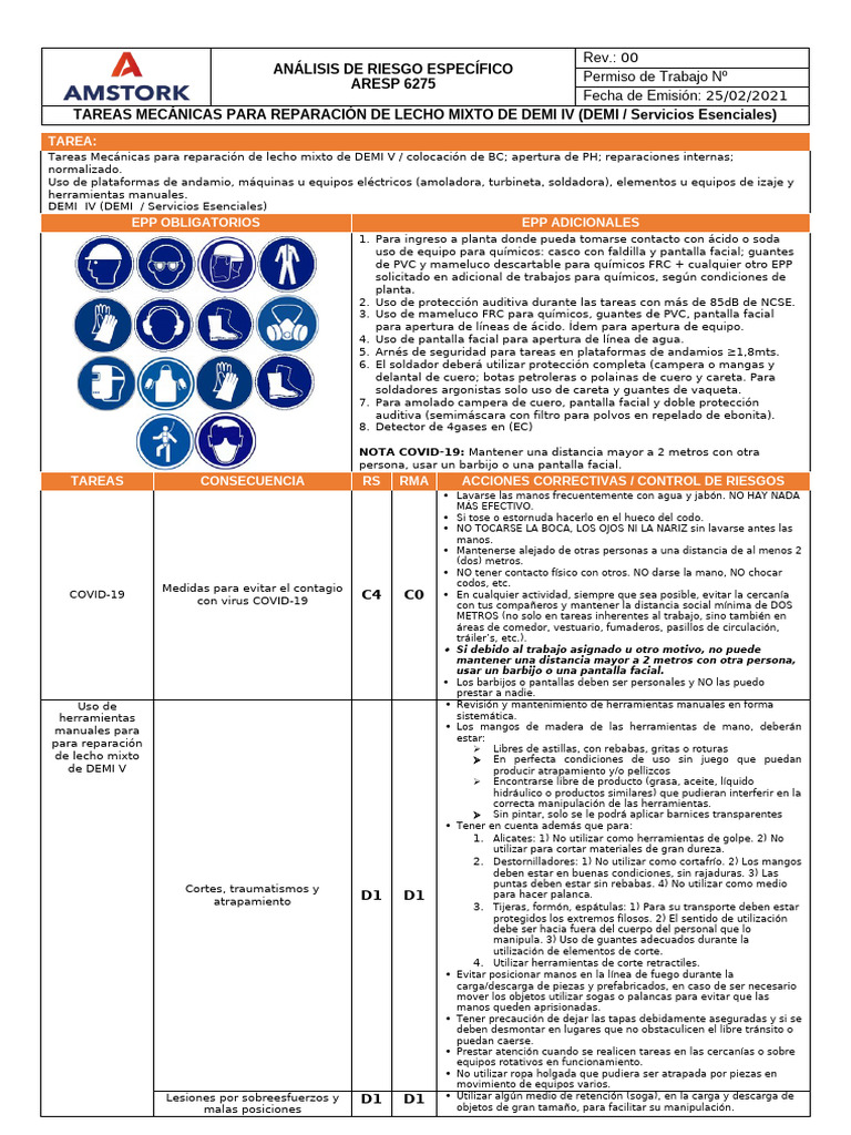 ARESPA 6275 Tareas Mecánicas para Reparación de Lecho Mixto (DEMI IV ...