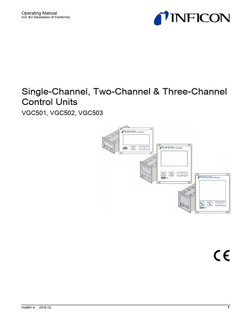 Infinicon VGC503 Operating Manual | PDF