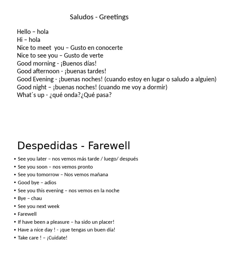 Greetings and Farewell | PDF