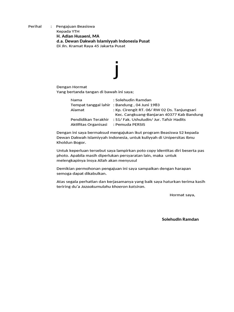 Pengajuan Beasiswa | PDF