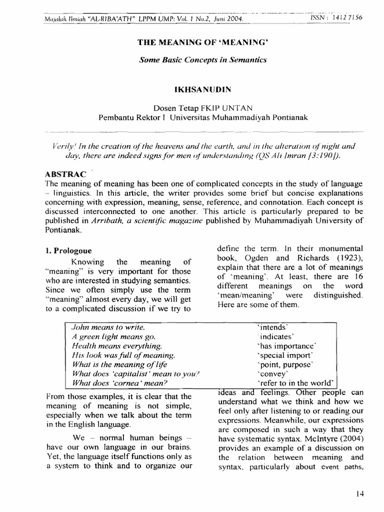 2004 The Meaning of Meaning | PDF