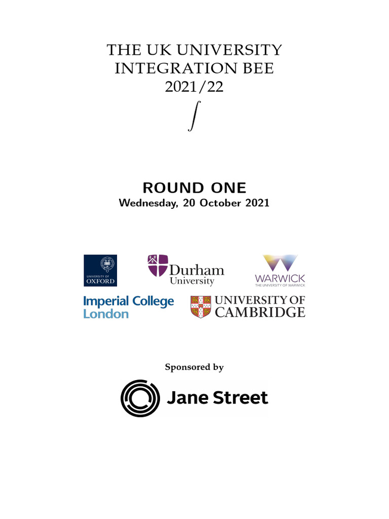 Imperial UK - University - Integration - Bee - Round - One | PDF
