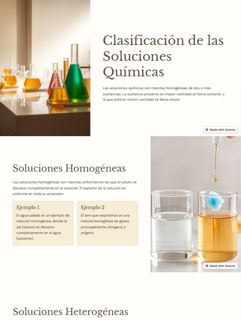 Clasificacion de Las Soluciones Quimicas | PDF