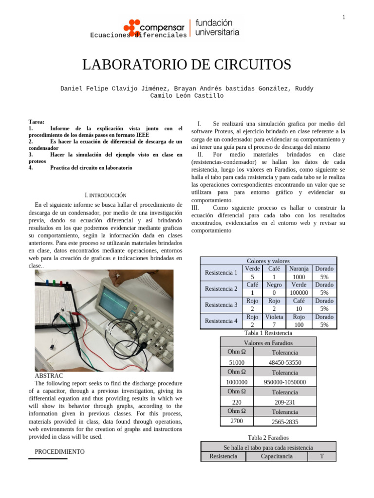 Laboratorio circuitos | PDF
