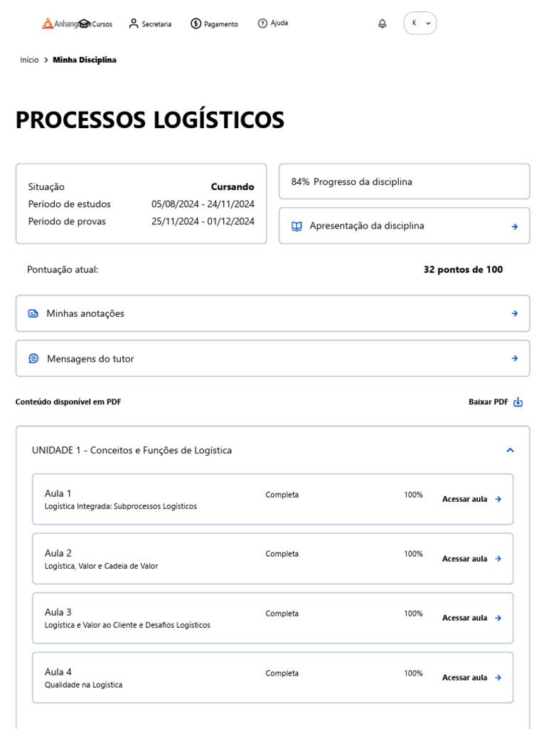 Exercicios Processos Logisticos 100% | PDF