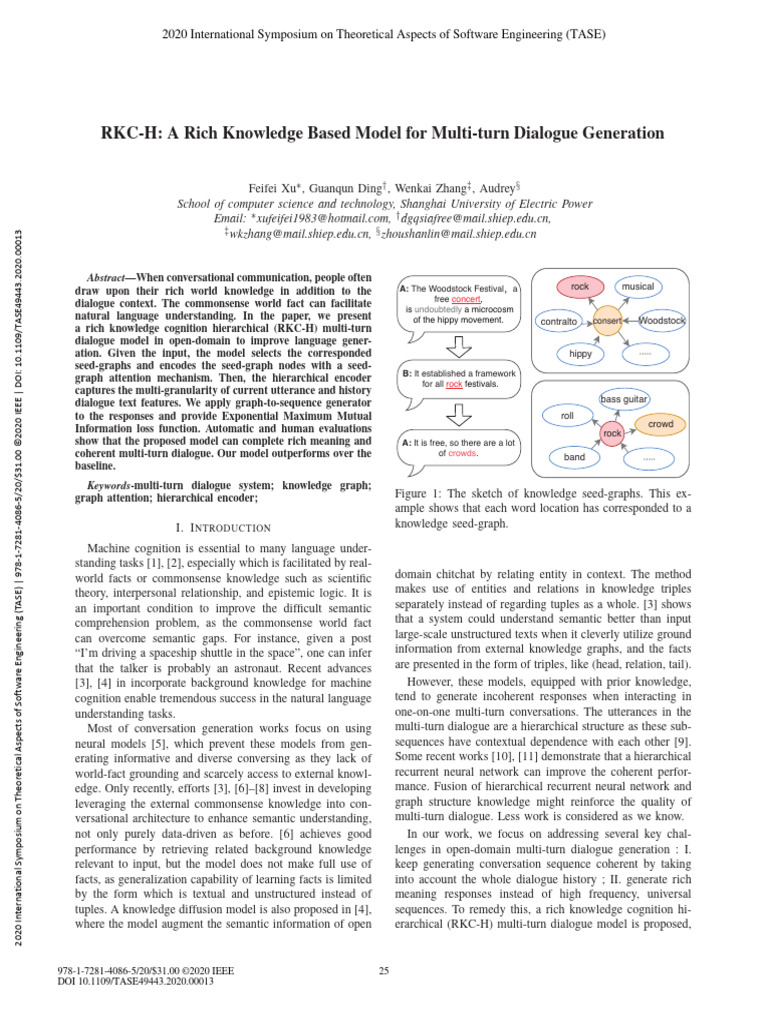 RKC-H A Rich Knowledge Based Model for Multi-turn Dialogue Generation | PDF