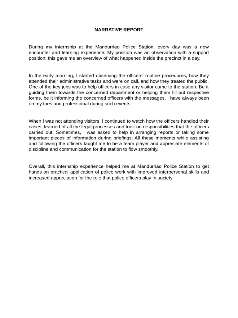 Narrative Report | PDF