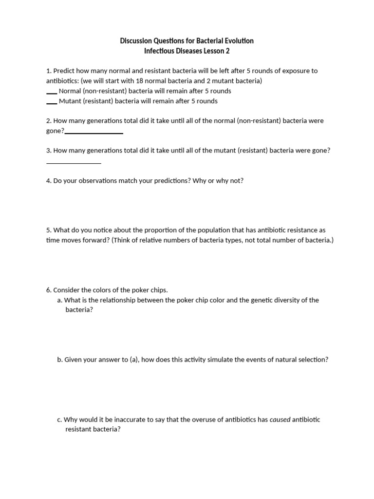Activity 5 - Bacterial Evolution | PDF