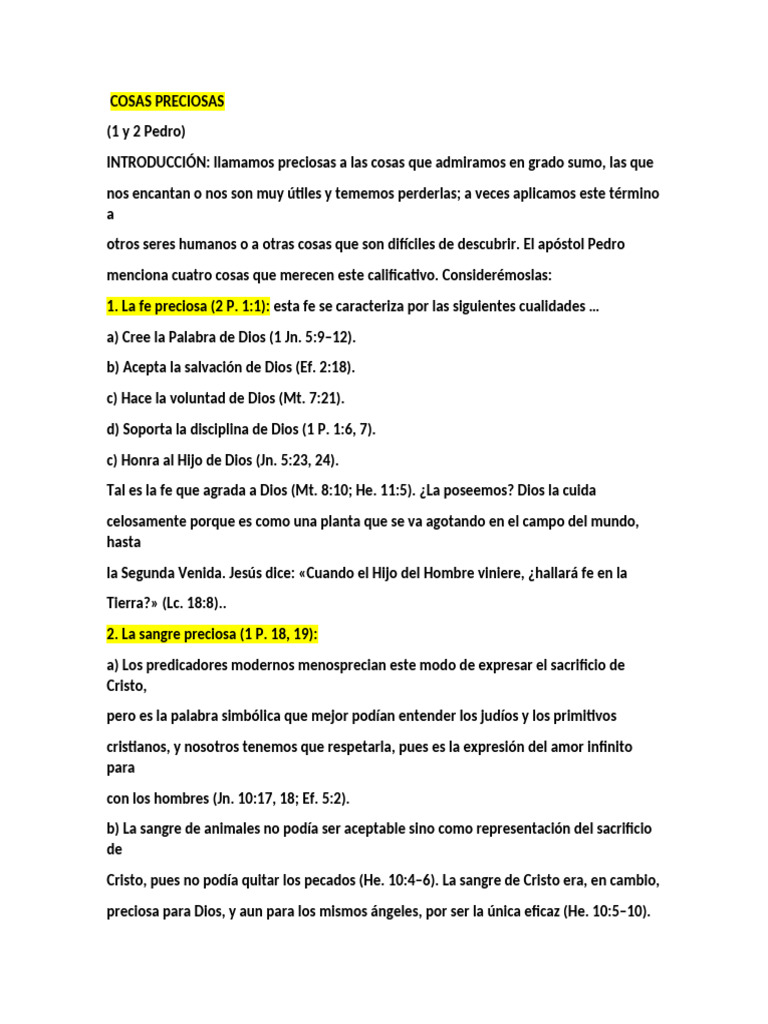 Coisas Preciosas em 1 e 2 Pedro | PDF