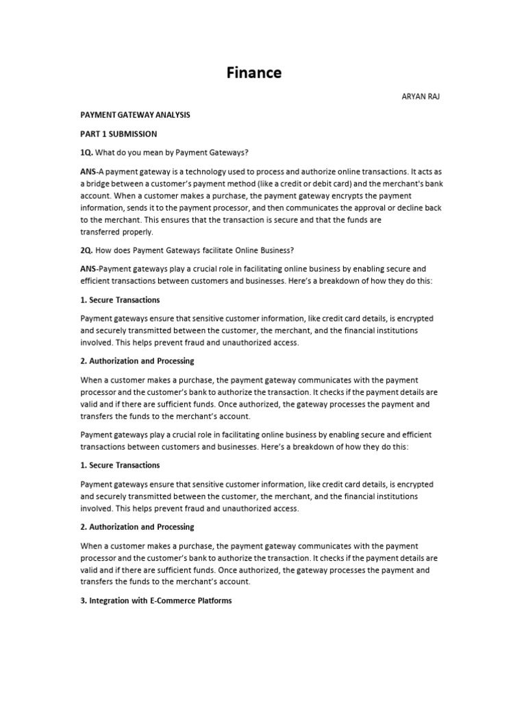 Payment Gateway Analysis | PDF | Pay Pal | Payments