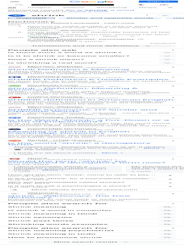 Is Sheink A Word - Google Search | PDF