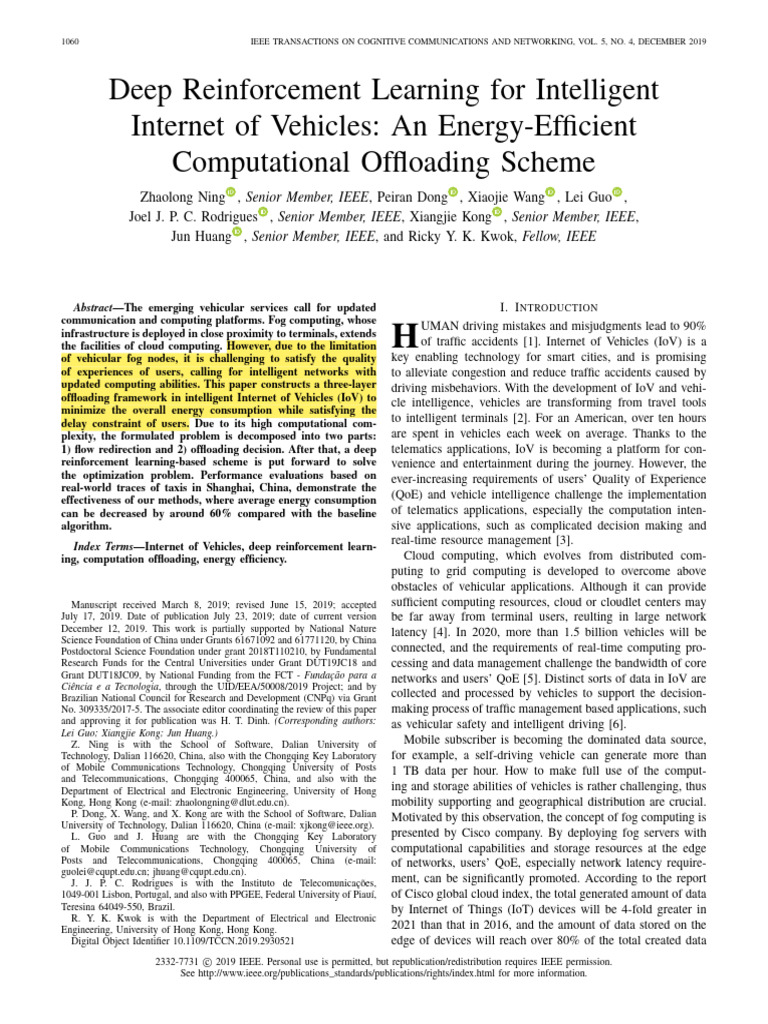 Deep Reinforcement Learning For Intelligent Internet of Vehicles An Energy-Efficient ...