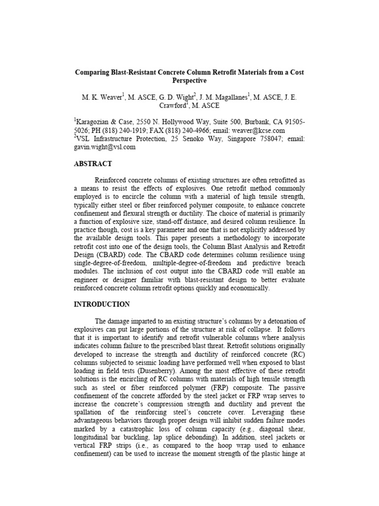 Comparing Blast-Resistant Concrete Column Retrofit Materials From A ...