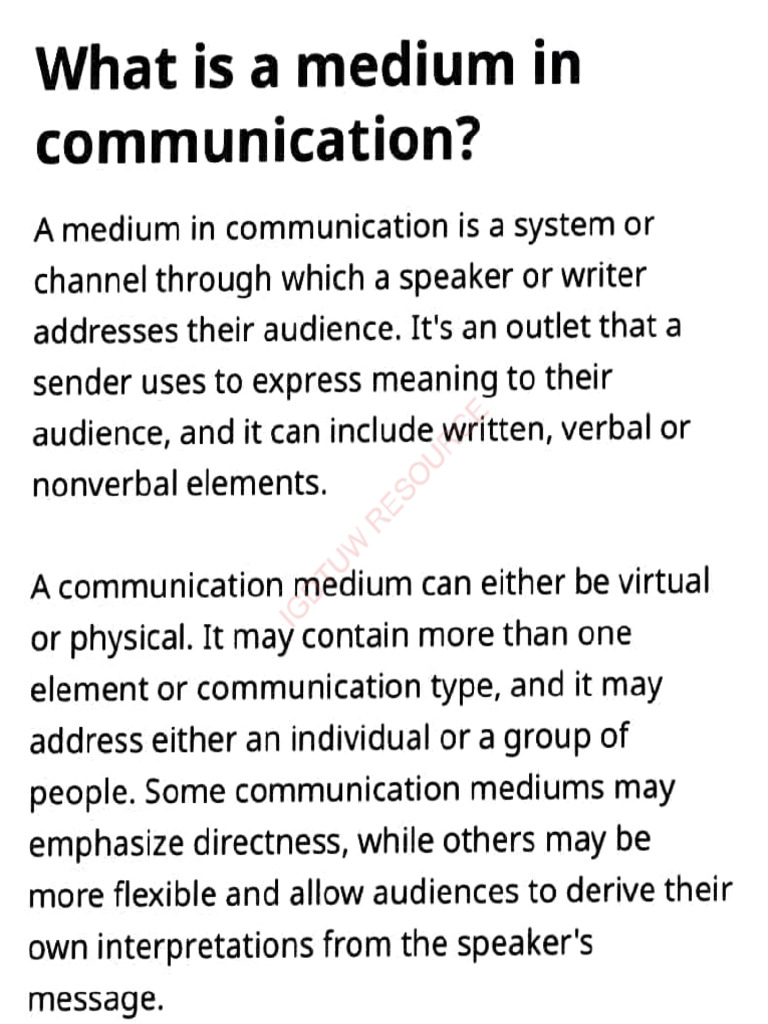 Medium in comm | PDF