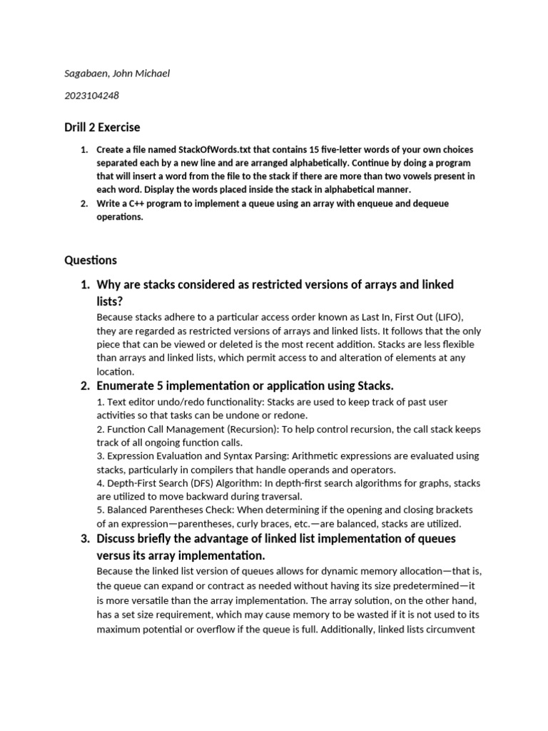 Drill 2 Exercises-Discussion-ConclusionA | PDF