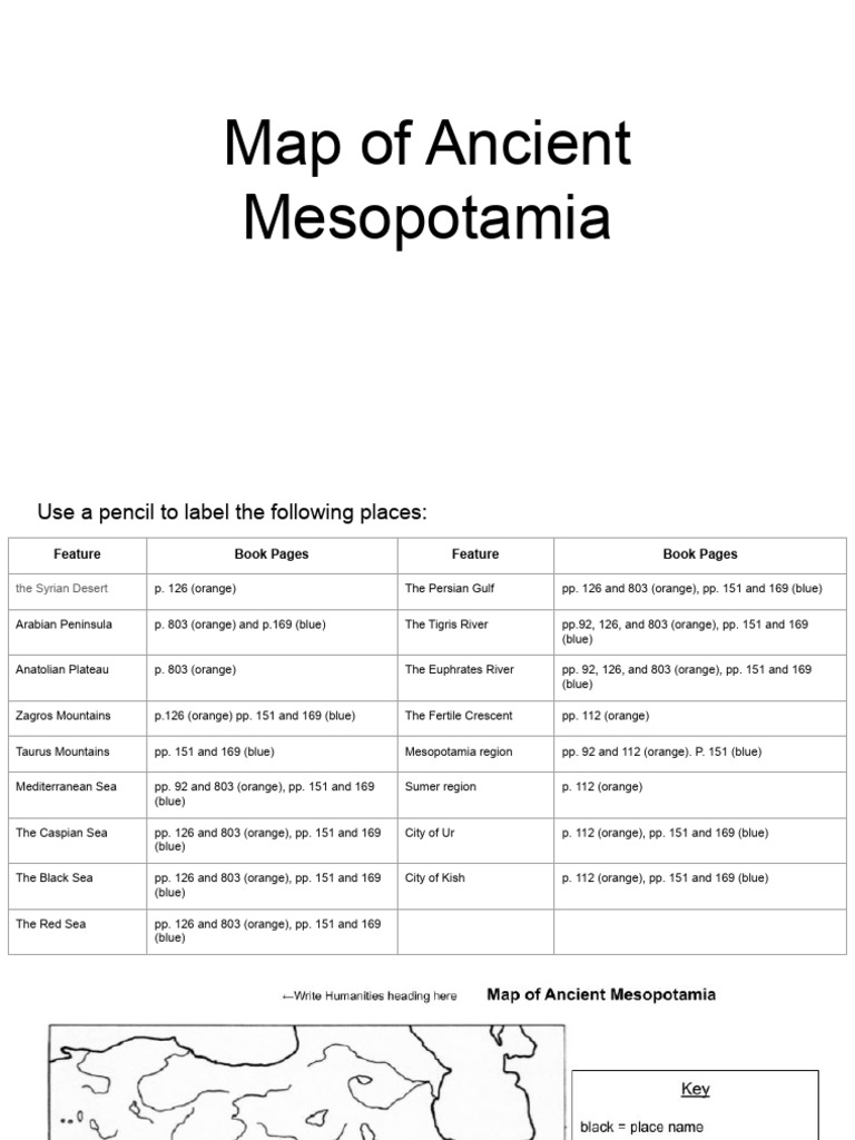 Aid For Labeling Map of Ancient Mesopotamia | PDF