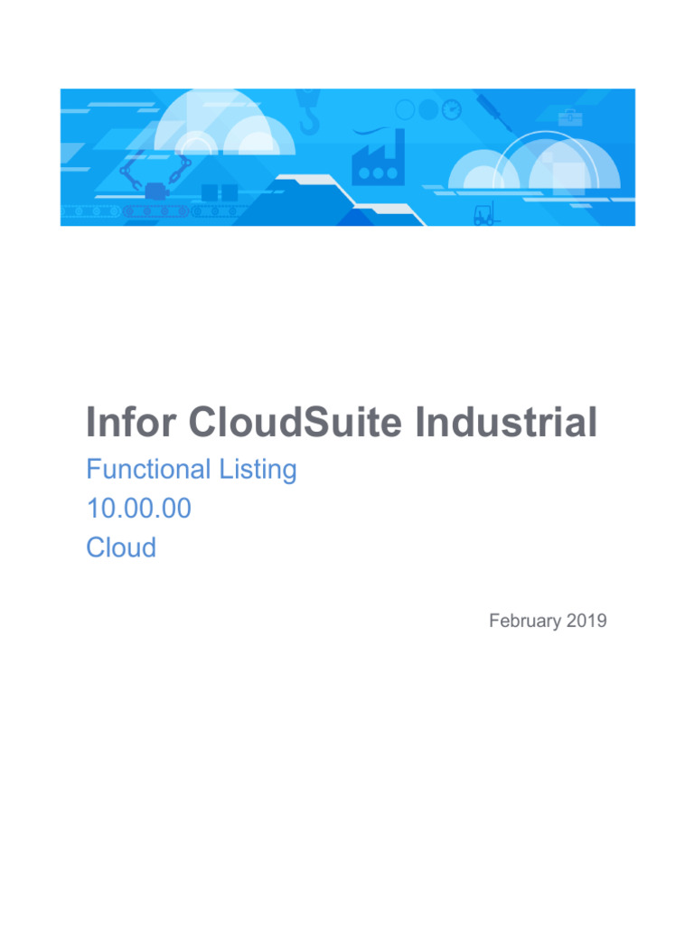 10.00.00 Infor CloudSuite Industrial Functionality List - Cloud ...