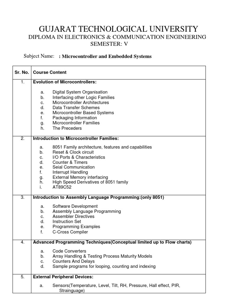 Microcontroller and Embedded Systems Overview | PDF | Microcontroller ...
