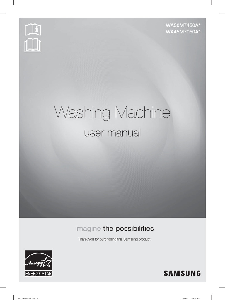 Samsung Washer User Manual | PDF | Washing Machine | Ac Power Plugs And ...