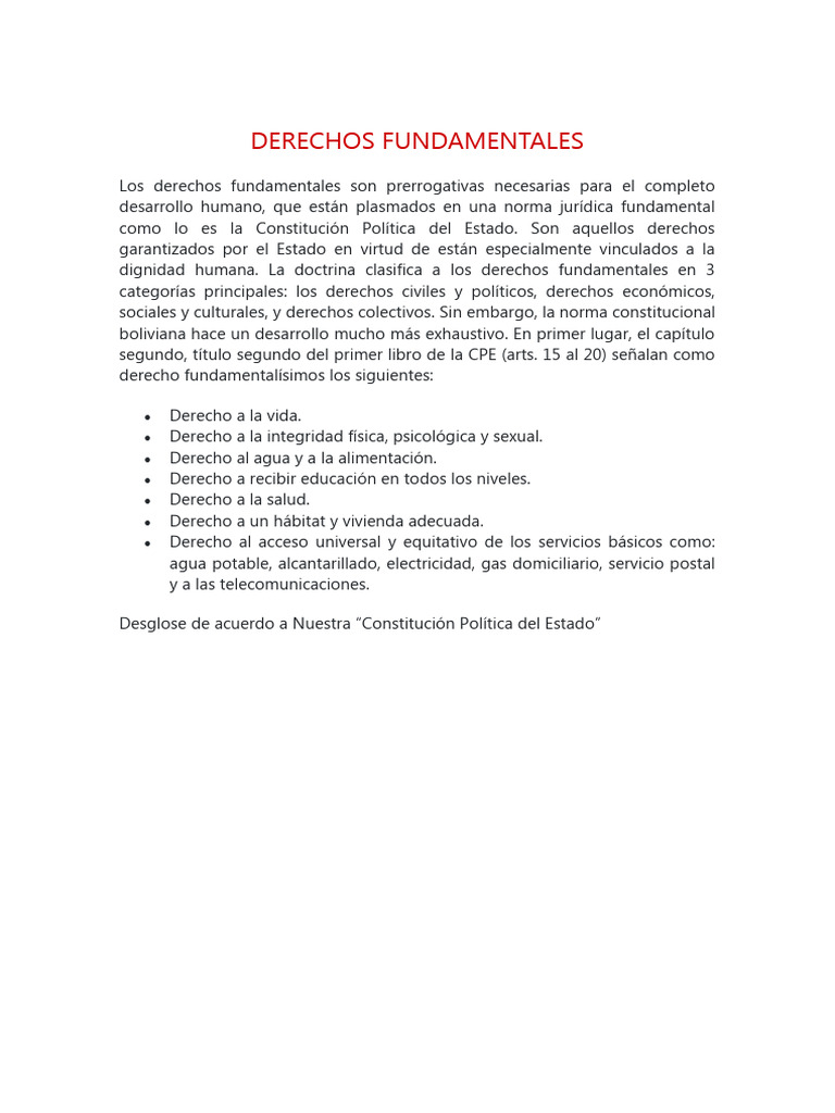 DERECHOS FUNDAMENTALES Tema #4 | PDF | Derechos | Ciencias sociales