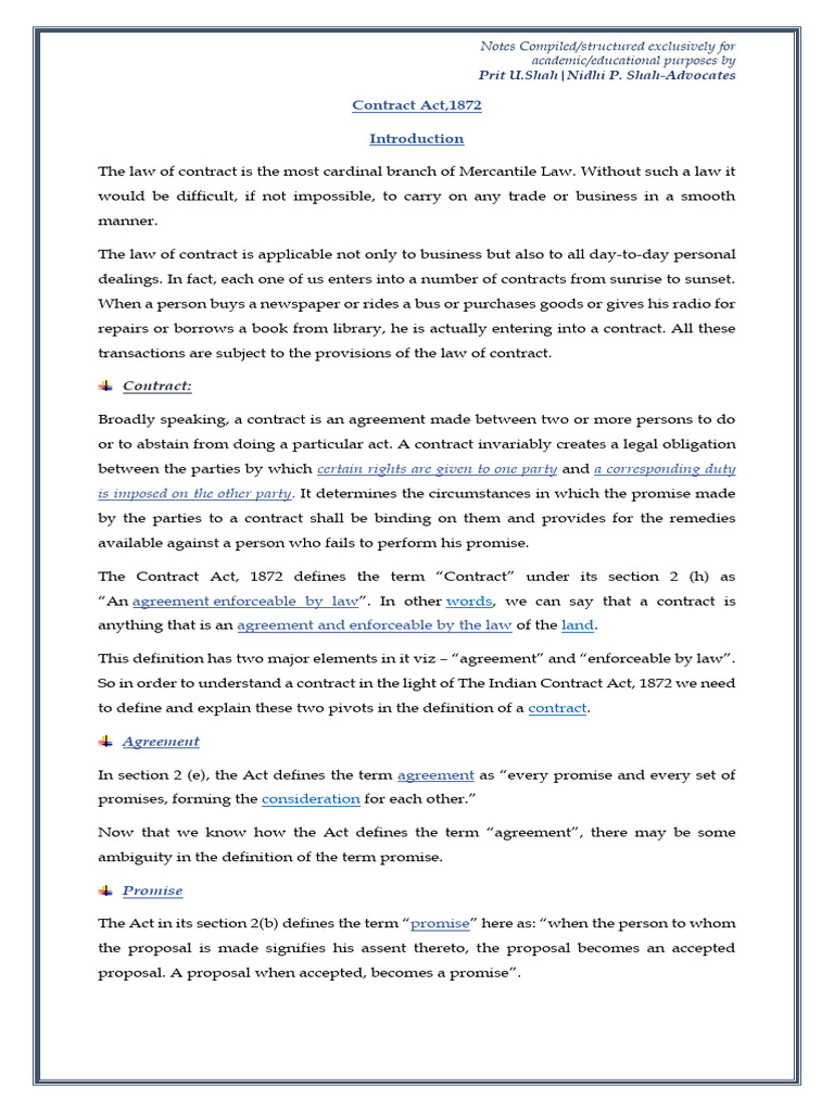 contract notes | PDF