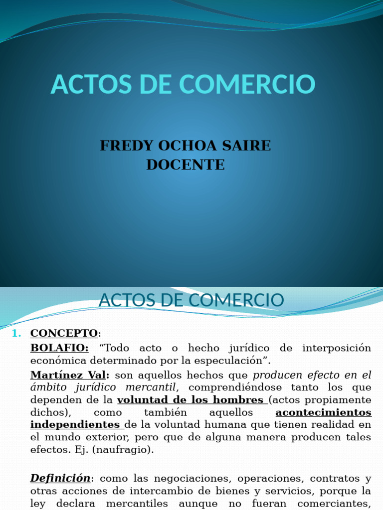 Acto de Comercio Diapositiva | PDF