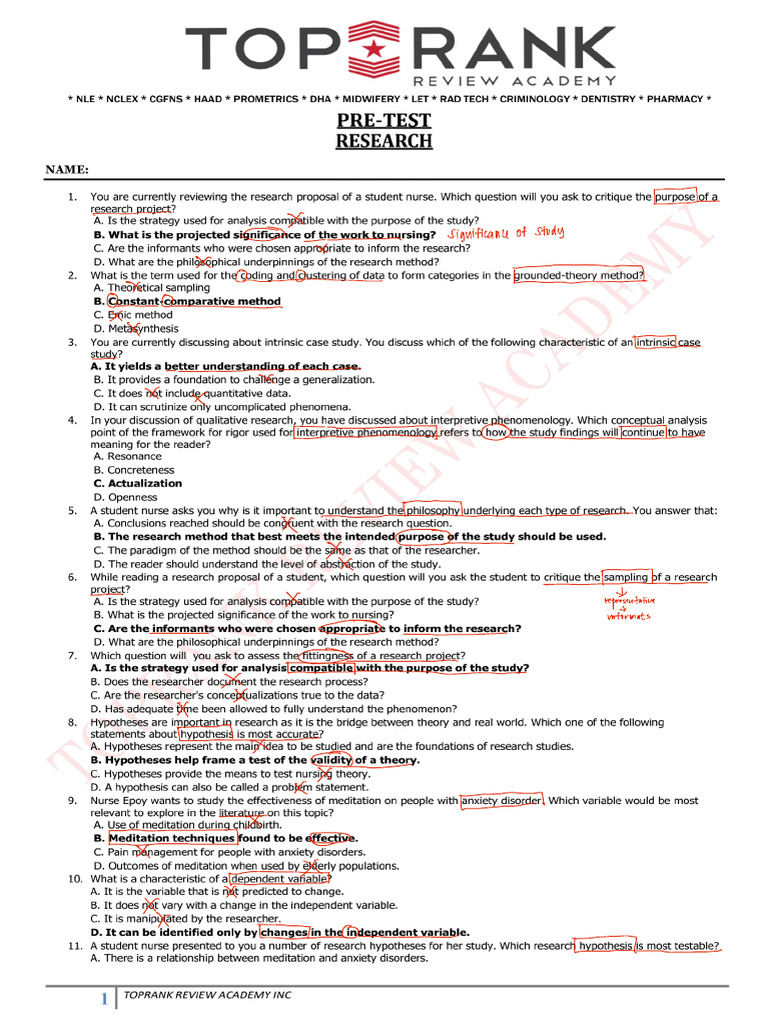 Pre Test Research | PDF