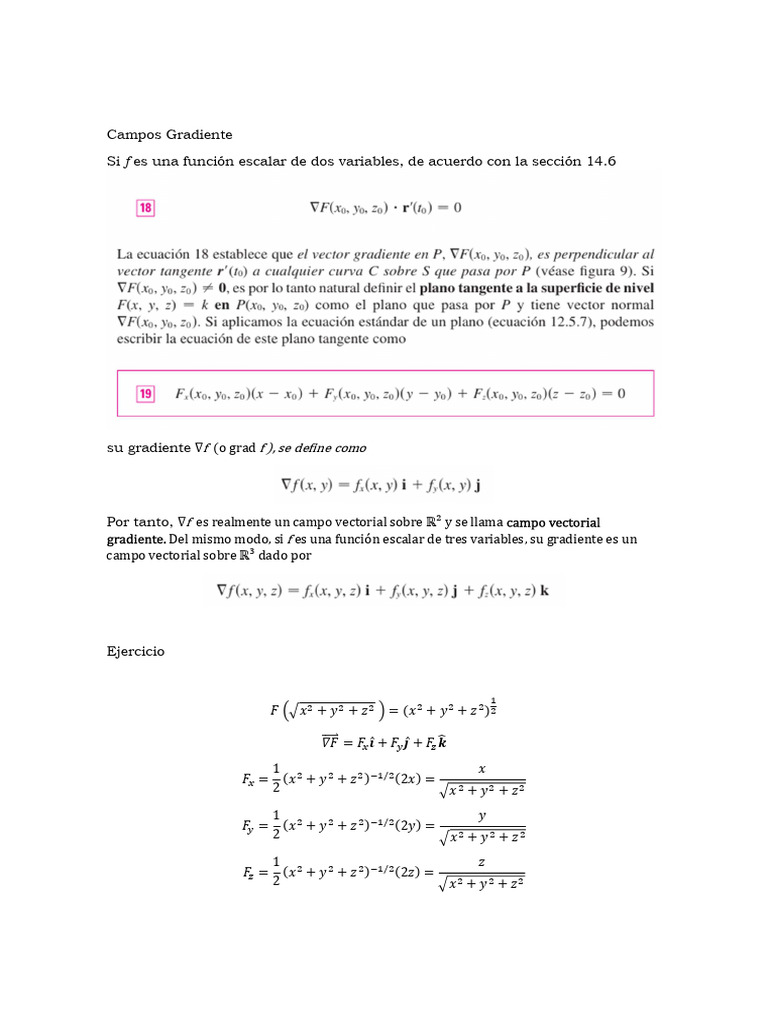 Campo Vectorial Gradiente en ℝ² y ℝ³ | PDF