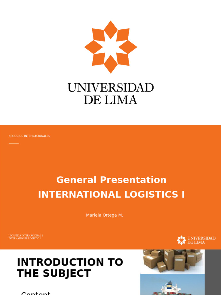 Unit 1 - W1 - International Logistics I - 2024-2 | PDF