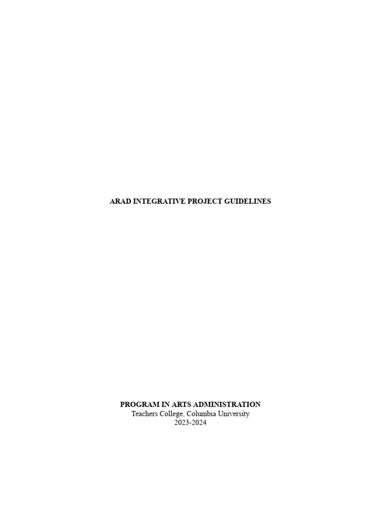 重要！ARAD Integrative Project Guidelines 2023-4 (2025 Cohort) | PDF