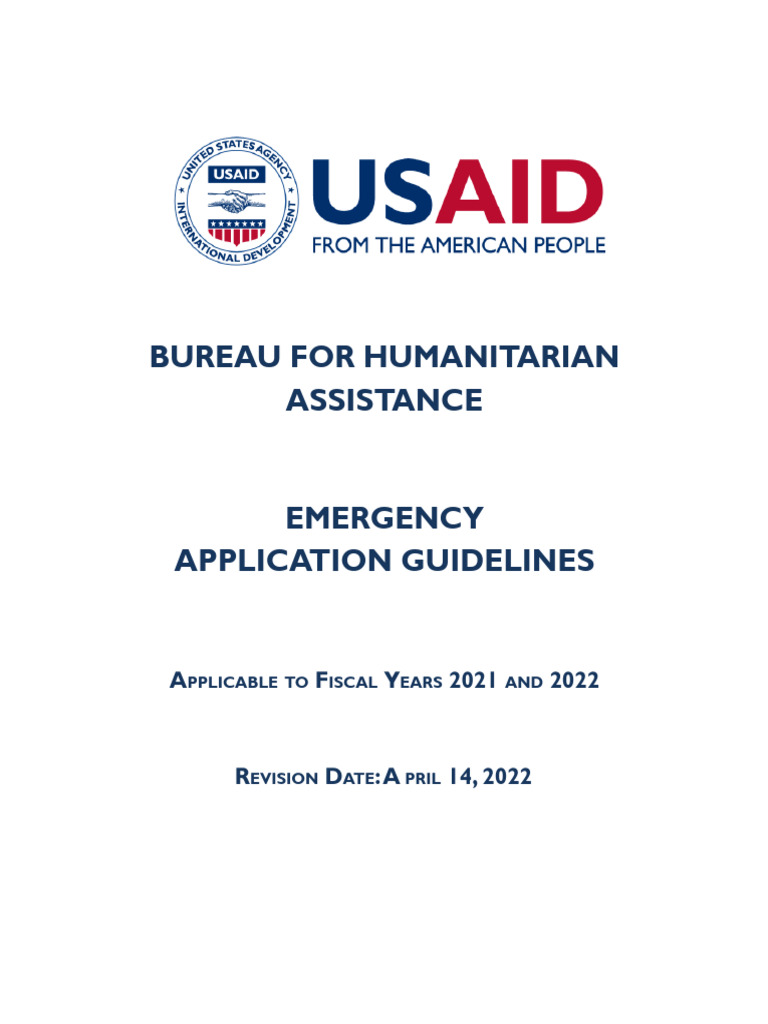 USAID-BHA Emergency Application Guidelines April 2022 | PDF