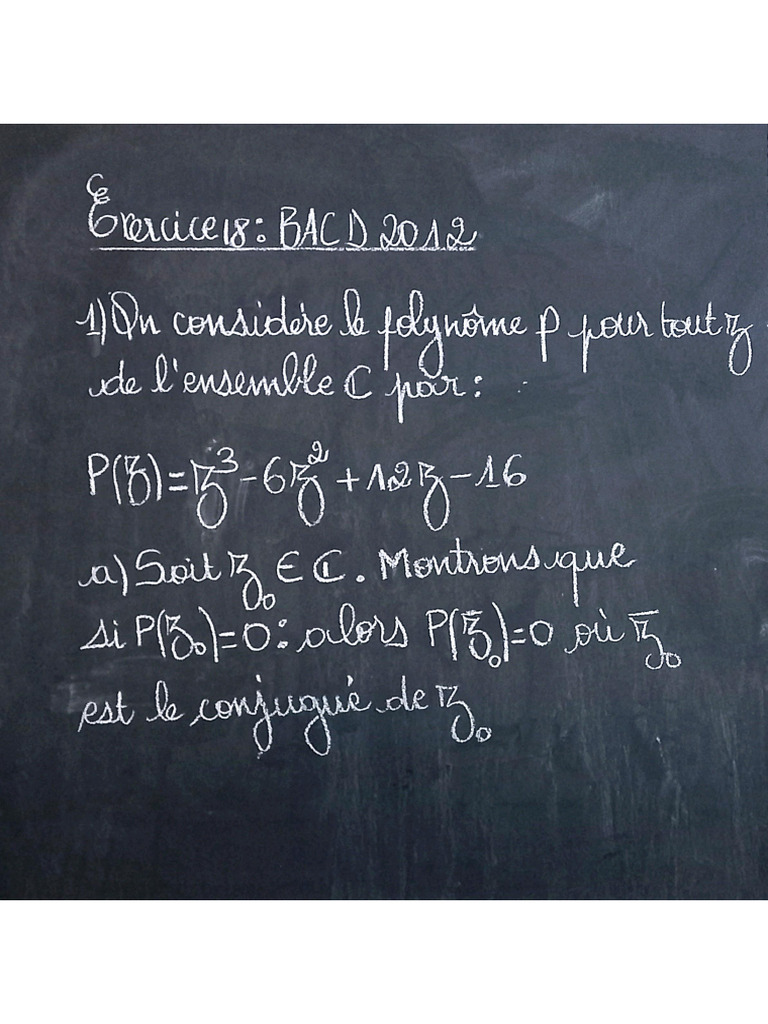 Exercice N°18 ( BAC D 2012- 2nd tour ) | PDF